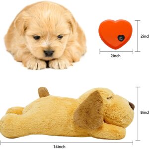 HonourHope Dog Heartbeat Toy for Anxiety Relief, Dog Soft Plush Toy Pet Calming Puppy Behavioral Training Aid Toy Pet Companion Pillow for Puppy Dog Cat Kitty Pets - Dog