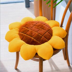 levinis yellow sunflower cushion mat home decor reversible floor pillow seating cushion girls boys mother gift soft velvet stuffed throw pillows for bed couch chair car office 19''