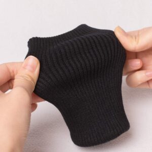 TinaKim Ribbing Cuff Material, Tubular Rib Knit Fabric,for Adult Jacket Sewing (Black, 40x8cm)