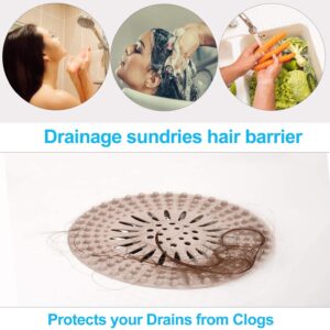 Drain Hair Catcher Shower Drain Hair Trap and Drain Hair Clog Hair Trap Remover Cleaning Tool Snake Shower Drain Protectors for Tub Bathtub Sewer Kitchen 5 Pack