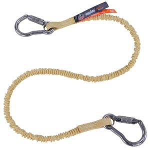 ergodyne squids 3121 burn + cut resistant aramid tool lanyard with stainless steel carabiners, tool weight capacity 10lbs , yellow