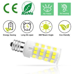 E12 LED Bulb 5W Equivalent to 40W C7 Replacement Bulbs Clear Type B Candelabra Base Bulbrite Daylight White 6000K Non-Dimmable (2-Pack)