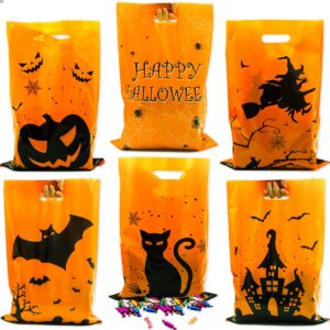 halloween goody bags large treat bags for trick or treat halloween plastic candy bags party favor supplies 36 packs 11 x 17 inches