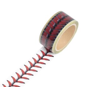 home&i baseball stitches design packaging tape 44 yard cellophane adhesive baseball tape funny home decor,scrapbooking,baseball wrapping paper roll wall decals stickers (1 pack-baseball design tape)