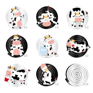 Kristin Paradise 30Ct Cow Hanging Swirl Decorations, Farm Animals Party Supplies, Cow Print Birthday Theme Decor for Boy Girl Baby Shower, Moo 1st Bday Favors Idea