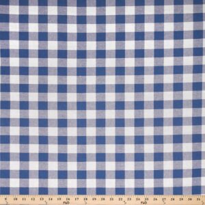 Gingham 1" Wide Square Fabric 60" Wide Checkered Plaid Pattern by The Yard (Royal Blue)