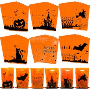 Halloween Goody Bags Large Treat Bags for Trick or Treat Halloween Plastic Candy Bags Party Favor Supplies 36 Packs 11 x 17 Inches