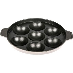 SHRIYA Appam Patra Paniyaram Non-Stick Pan 7 Cavities Non-Stick Appam Patra Appam Chetty Paniyaram Pan Patra with Stainless Steel Lid