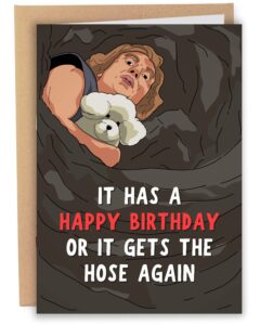 sleazy greetings funny birthday card for men or women - buffalo bill get's the hose again card - hilarious birthday card for him or her - happy birthday card