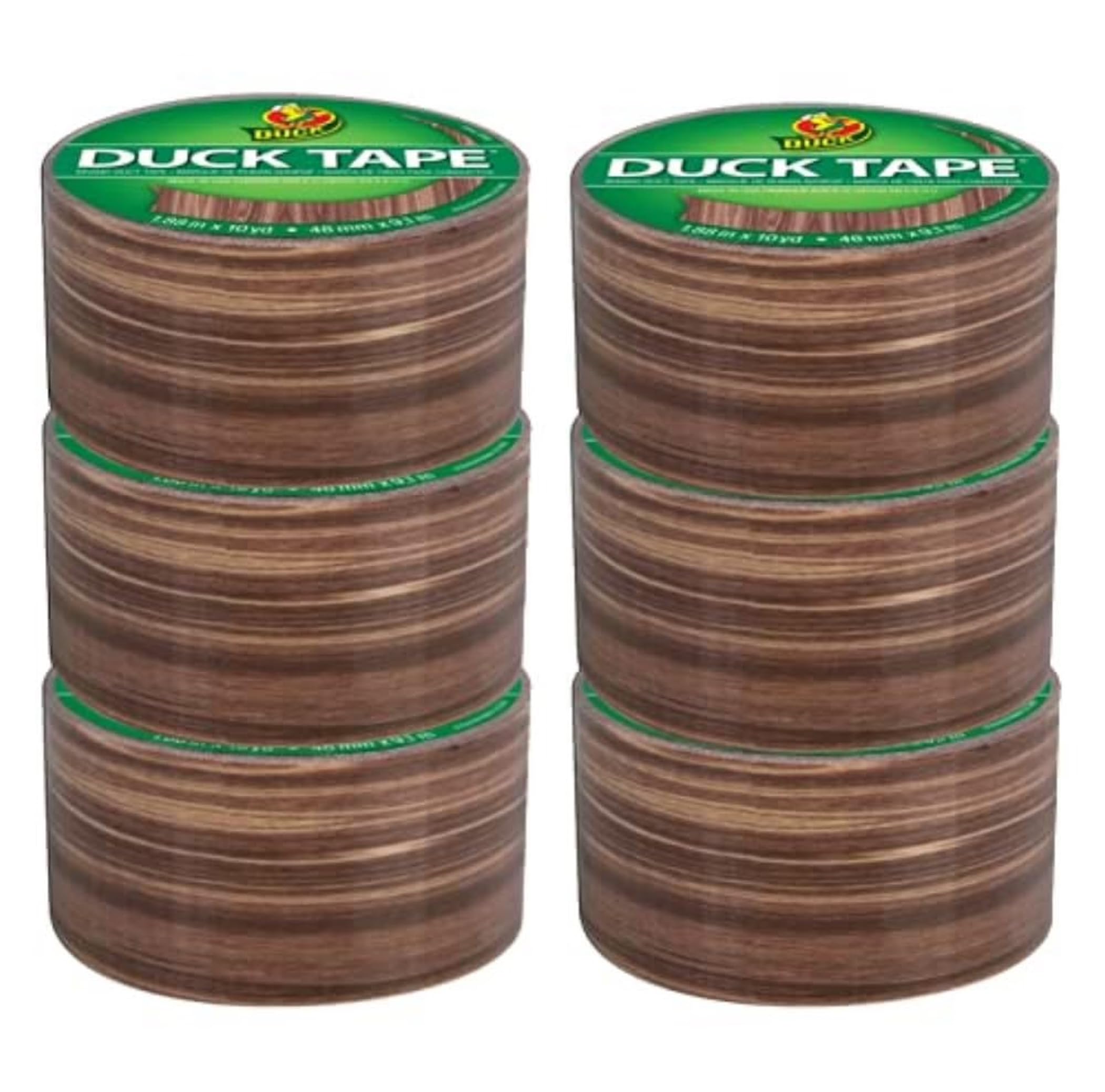 Duck Brand Duck Printed Duct Tape, 6-Roll, Woodgrain (283051_C)