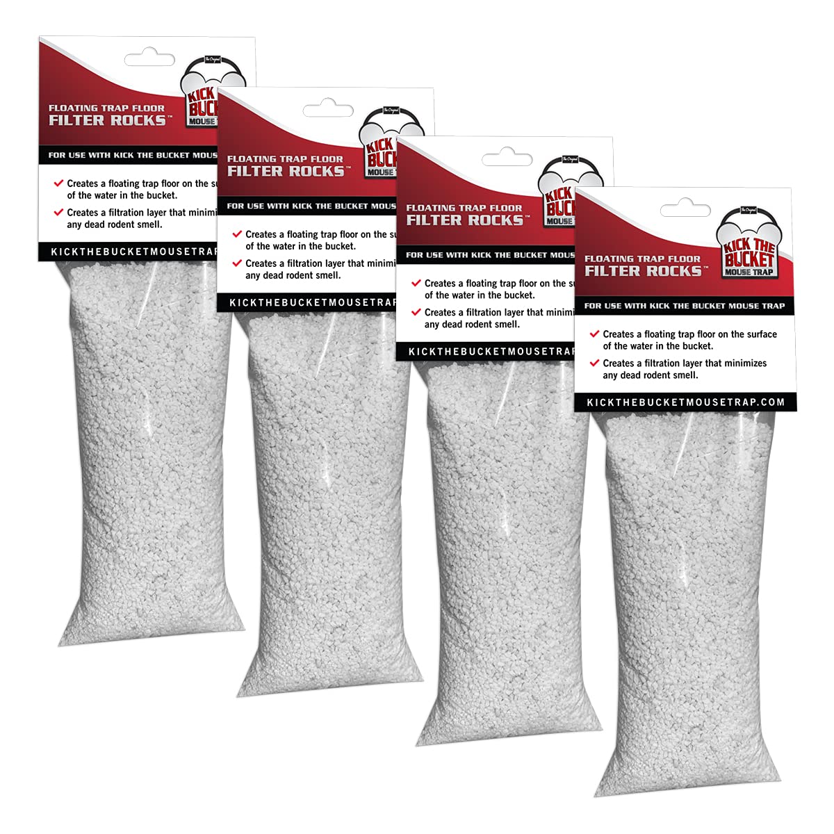 Kick The Bucket Mouse Trap Odour Filter Replacment Pouches 4 Pack