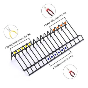 EMENTOL Plier Organizer Rack, 2 Pack,Tool Drawer Organizer,Stores Spring Loaded,Black,with 2×15 Slots-15''×5.5''×2.5''