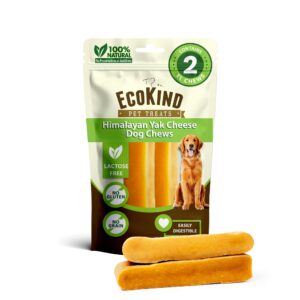 ecokind monster himalayan yak cheese dog chew, xl dog chews, rawhide free, dog chew stick for aggressive chewers, indoors outdoor use, healthy dog treats, made in the himalayas - xl large (pack of 2)