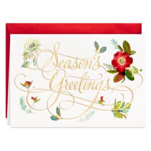 hallmark boxed holiday cards, floral season's greetings (40 cards with envelopes)