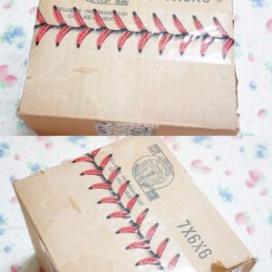 HOME&I Baseball Stitches Design Packaging Tape 44 Yard Cellophane Adhesive Baseball Tape Funny Home Decor,Scrapbooking,Baseball wrapping paper roll wall decals stickers (1 Pack-Baseball Design Tape)