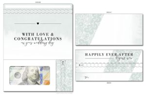 zipgifts wedding card | zip-open money holder w/clear plastic window for cash, check, & gift card (happily ever after)