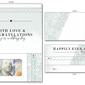 ZipGifts Wedding Card | Zip-Open Money Holder w/Clear Plastic Window for Cash, Check, & Gift Card (Happily Ever After)