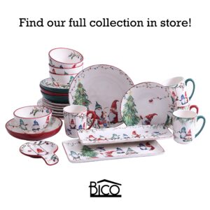 Bico Christmas Gnomes Ceramic Mugs, Set of 4, for Coffee, Tea, Drinks, Microwave & Dishwasher Safe