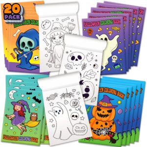 artcreativity halloween coloring books bulk for kids - 20 pack mini coloring book - halloween non-candy treats - boo basket stuffers halloween party favors - halloween gifts for kids