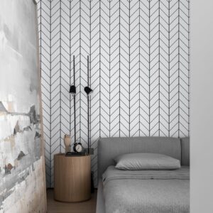 LXCREAT Black and White Peel and Stick Wallpaper for Laundry Forgiving Removable Stripes Contact Paper 17.7" X 393.7" Self Stick Wall Paper Peel and Stick Modern Vinyl for Bedroom