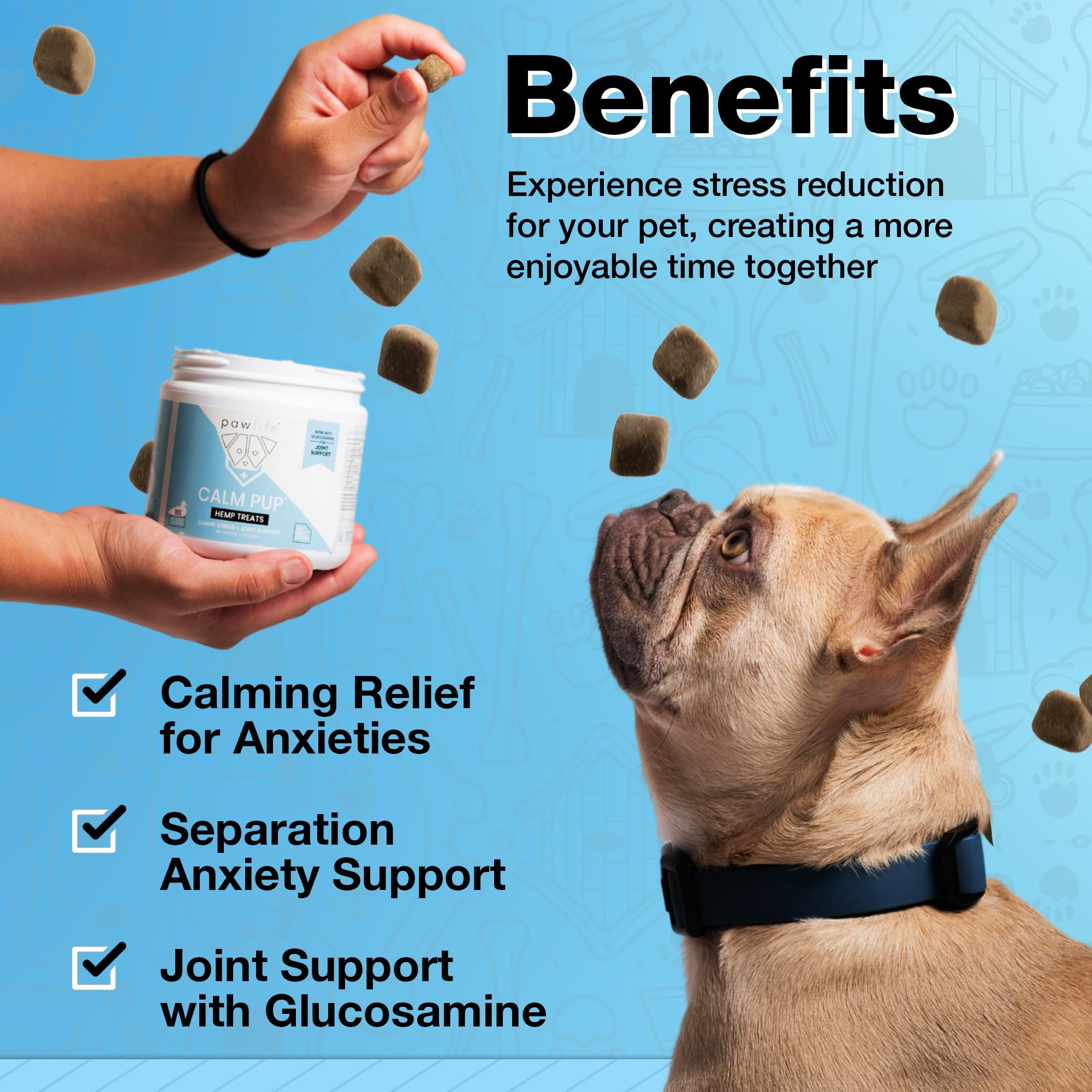 pawlife Hemp Dog Calming Chews - Anxiety Relief Treats, 60 Calming Treats for Dogs, Organic Calm Pup Dog Anxiety Relief, Calming Care for Dogs (Duck Flavor)