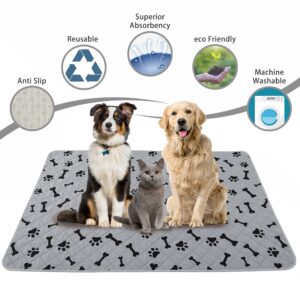 Dog Crate Pee Pads - Wahable Dog Rugs Non-Slip Puppy Pads for Small Dogs, Water Absorb Training Pads (2030 Gray)