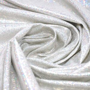 Shattered Glass Hologram Fabric by The Yard Width 58Inches Entelare (White/Silver 1yard)