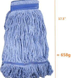 Mop Head Replacement Commercial Heavy Duty String Blue Wet Mop Heads for 3 Typs Commercial Mop Handle(3,Large)