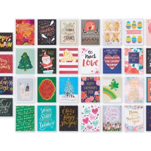 American Greetings Deluxe Holiday Card Assortment, Graduation, Fathers Day, Birthdays and All Occasions (33-Count)