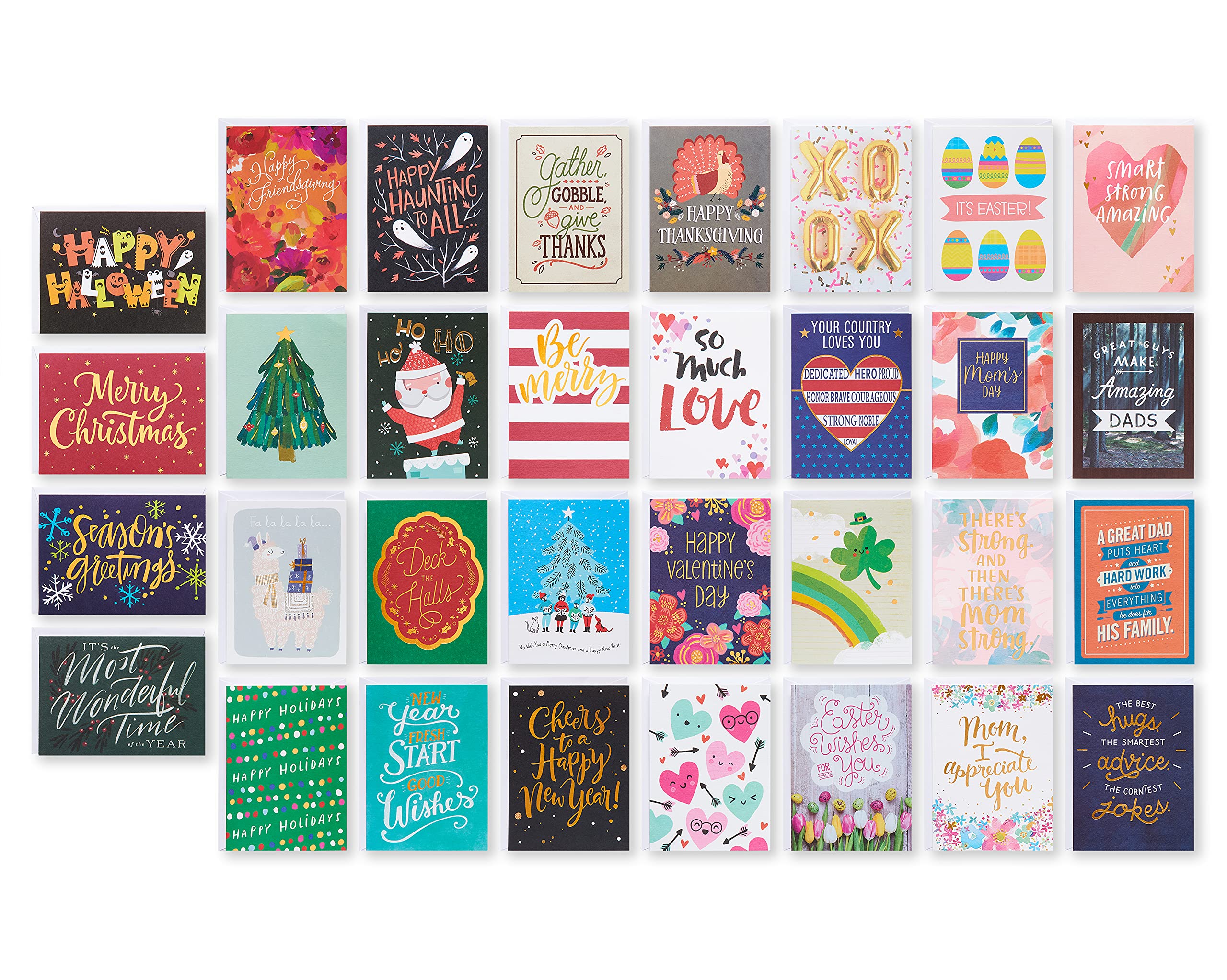 American Greetings Deluxe Holiday Card Assortment, Graduation, Fathers Day, Birthdays and All Occasions (33-Count)