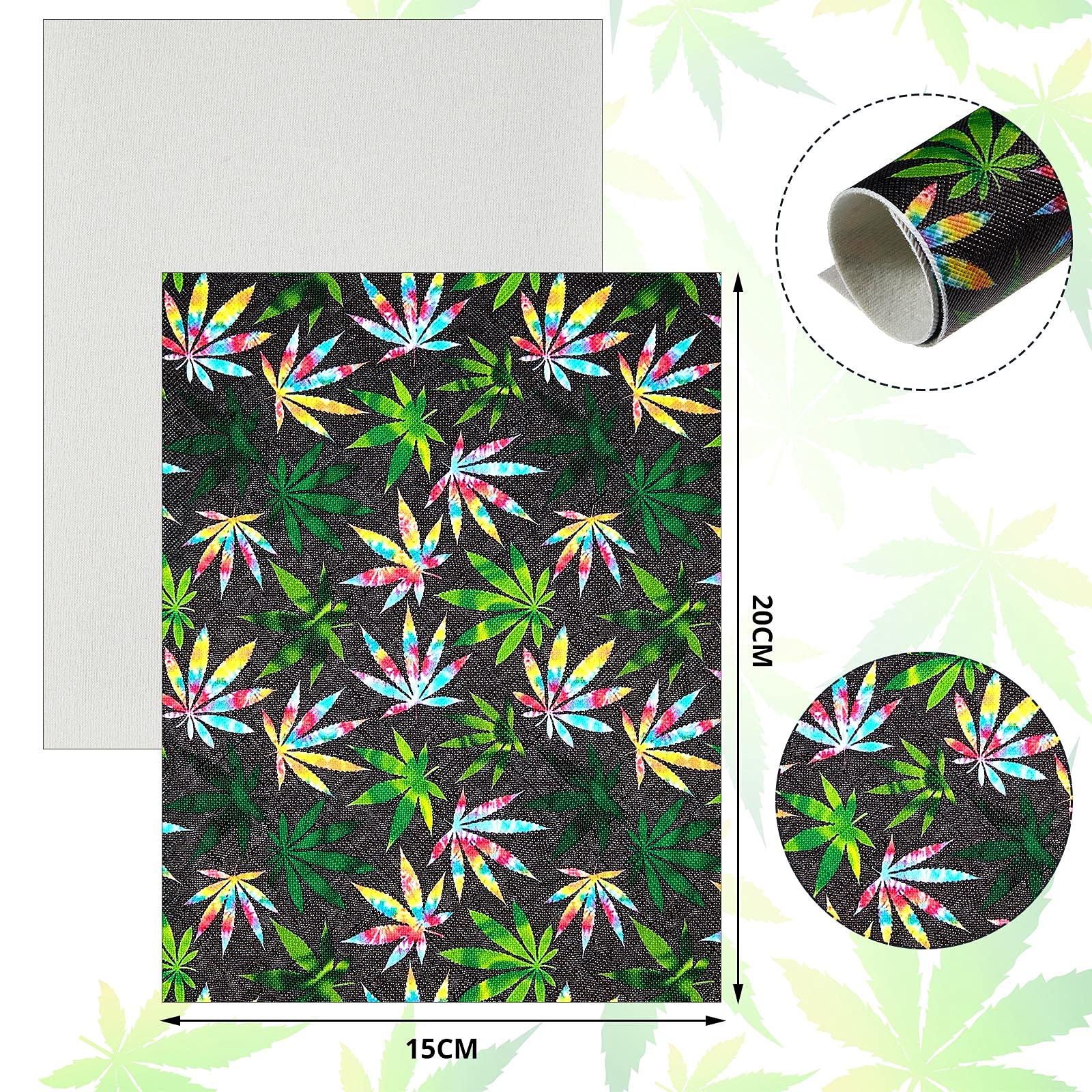 15 Pieces Leaf Patterns Leather Sheets Leaf Print Faux Leather Fabric Assorted Patterns Leaf PU Sheets Printed Synthetic PU Leather Fabric for Earrings, Bows, DIY Crafts, 7.89 x 5.9 Inch/ 20 x 15 cm