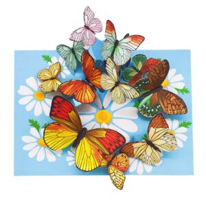 Liif Butterfly 3D Greeting Pop Up Thinking Of You Card, All Occasions, Sympathy, Just Because, Mothers Day, Birthday Card For Wife, Mom, Grandma | With Message Note & Envelop | Size 7" x 5"