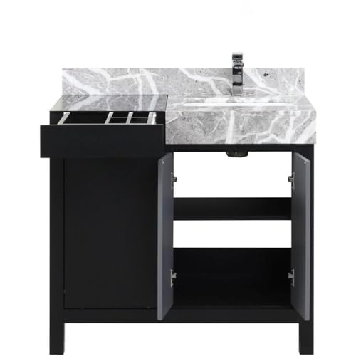 Lexora Home Zilara 36" Single Marble Top Bathroom Vanity with Chrome Faucet