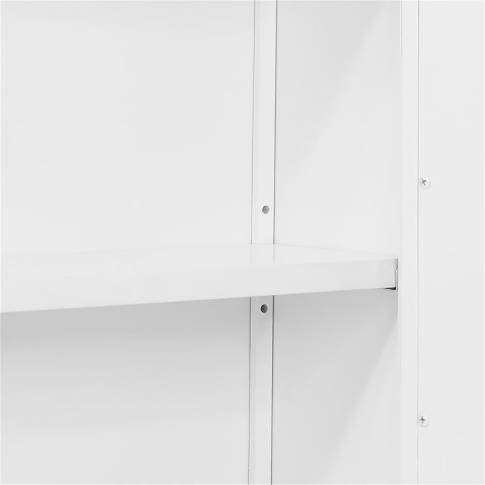 Alaterre Furniture Coventry Wall Mounted Bath Storage Cabinet with Two Doors and Open Shelf - White - 27" W x 29" H - Adjustable Interior Shelf - Bathroom Organizer and Space Saver