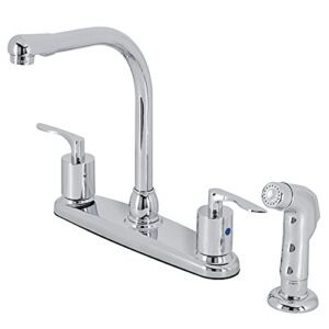 kingston brass fb751svlsp serena centerset kitchen faucet with plastic sprayer, polished chrome