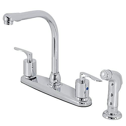 Kingston Brass FB751SVLSP Serena Centerset Kitchen Faucet with Plastic Sprayer, Polished Chrome