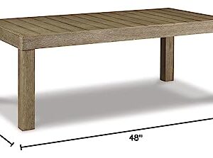 Signature Design by Ashley Outdoor Silo Point Eucalyptus Patio Coffee Table, Brown