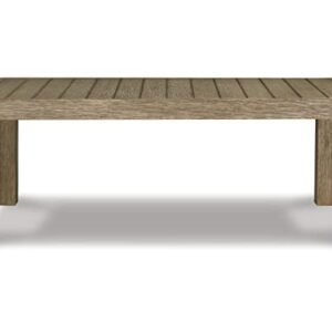 Signature Design by Ashley Outdoor Silo Point Eucalyptus Patio Coffee Table, Brown