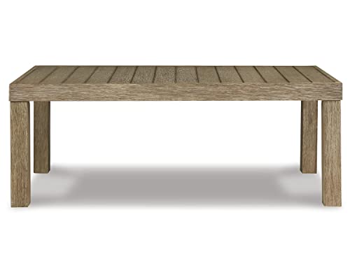 Signature Design by Ashley Outdoor Silo Point Eucalyptus Patio Coffee Table, Brown