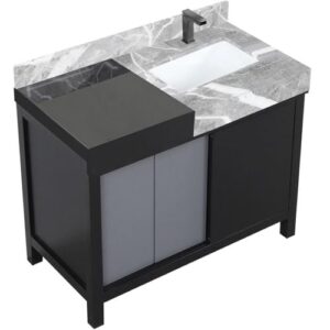 lexora home zilara 42" single marble top bathroom vanity with gun metal faucet