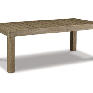 Signature Design by Ashley Outdoor Silo Point Eucalyptus Patio Coffee Table, Brown