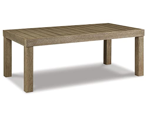 Signature Design by Ashley Outdoor Silo Point Eucalyptus Patio Coffee Table, Brown