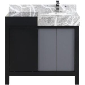 Lexora Home Zilara 36" Single Marble Top Bathroom Vanity with Chrome Faucet