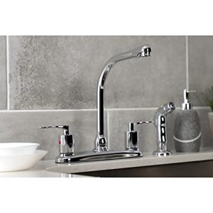 Kingston Brass FB751SVLSP Serena Centerset Kitchen Faucet with Plastic Sprayer, Polished Chrome