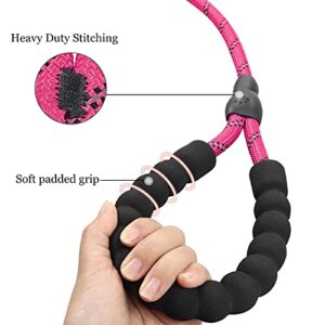 TagME Slip Leads for Dogs, 6 FT Heavy Duty Dog Leash with Padded Handle, Strong Rope No Pull Pet Training Leash for Small Dogs,Hot Pink