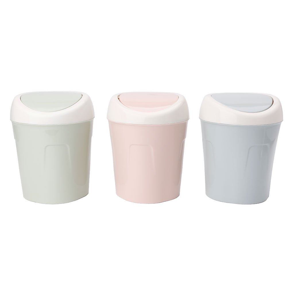 Jetamie Mini Desktop Garbage Can Trash Waste Bin Basket Dustbin Container Home Car Case for Kitchen Office Bathroom