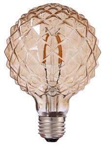 vintage led edison bulb g30 4w dimmable led filament bulb globe pineapple shaped light bulb 2300k warm white e26 400lm equivalent 40w incandescent (amber)