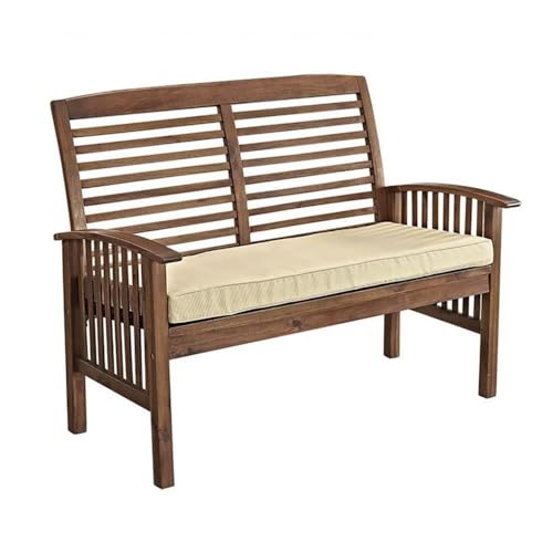 Afuera Living Solid Acacia Wood Patio Loveseat in Dark Brown