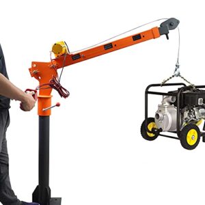 1100lb folding truck-mounted bed crane hoist lift pickup electric winch 2500 lb 12v, painted steel pickup truck jib cranes 360 swivel (2500 davit crane)