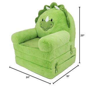 Soft Landing - Elite Seats - Premium Character Sofa Seat & Transformable Fold-Out Lounger with Carrying Handle – Dino